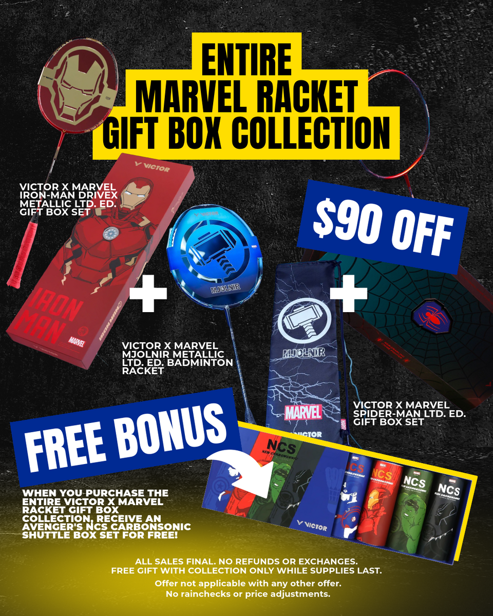 Victor x Marvel Badminton Racket Gift Box Bundle – Yumo Pro Shop ...